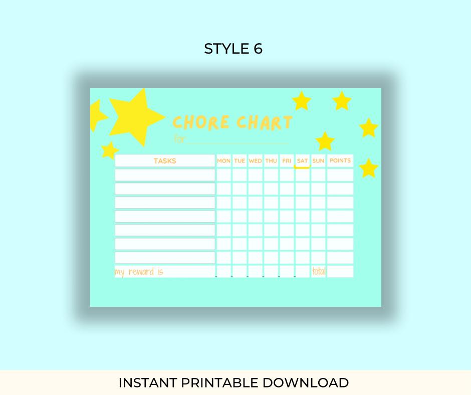Editable Kids Chore Chart Printable | Reward Chart for Toddlers ...