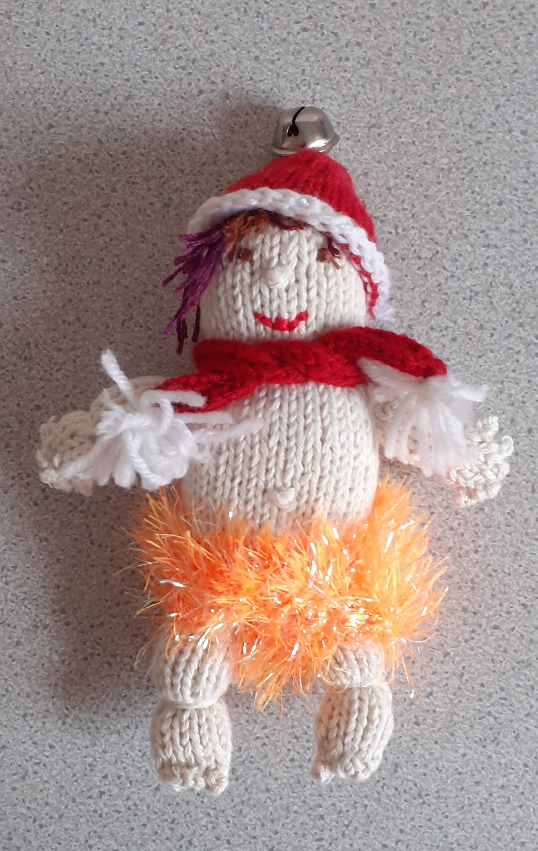 Knitted Baby With Fingers and Toes and a Bright Nappy. Xmas Hat With ...