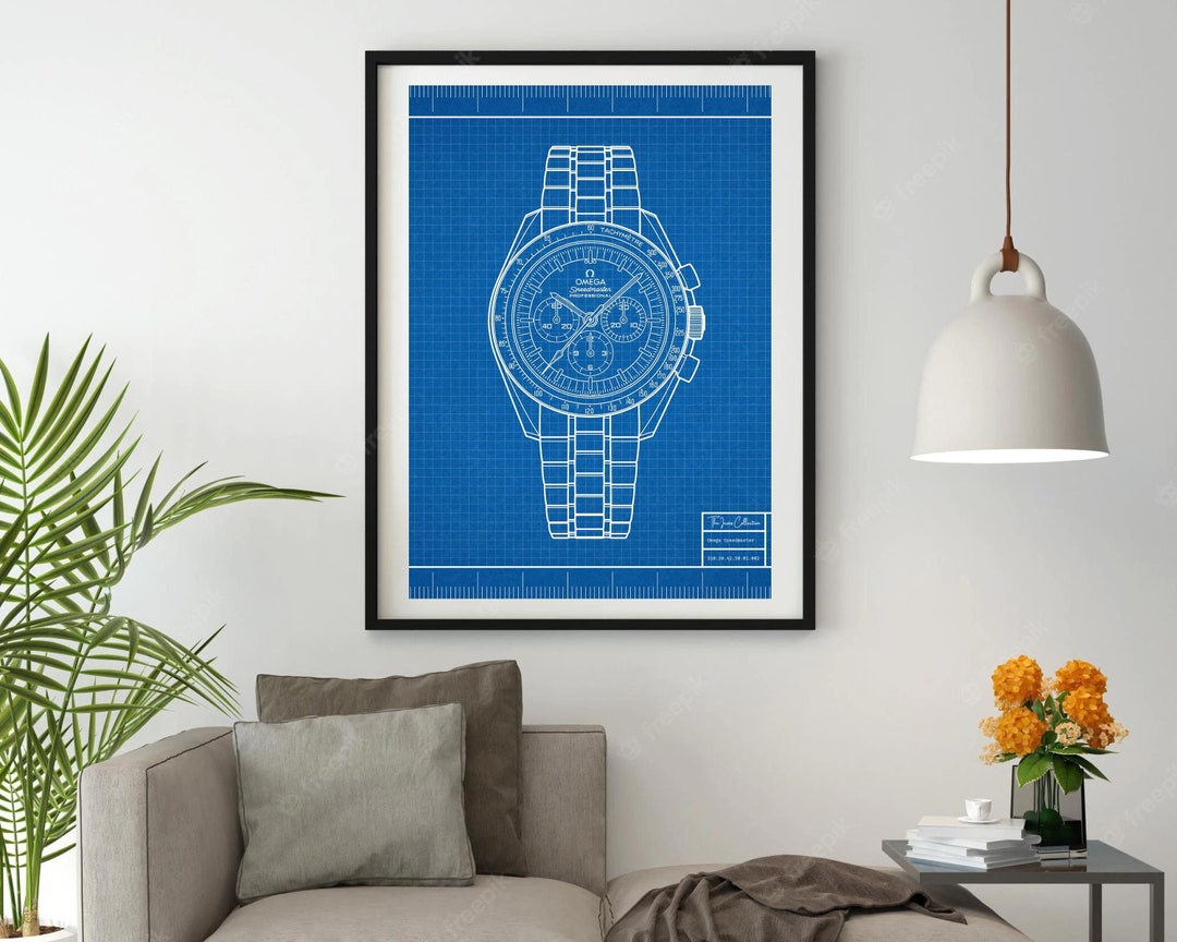 Omega Speedmaster Blueprint Watch Print/artwork/poster physical Print ...