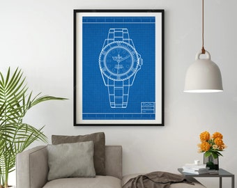 Watch Blueprint Poster - Etsy