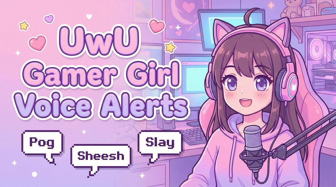 Uwu Gamer Girl Voice Alerts for Twitch & Kick | E-girl Sound Pack ...