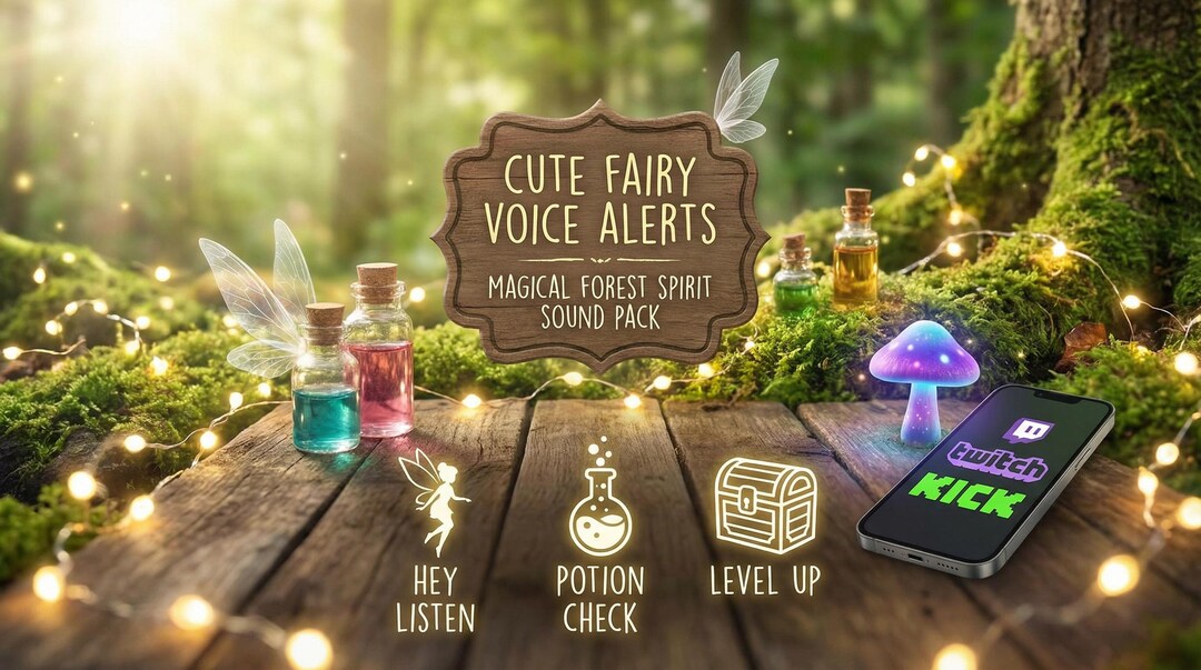 Cute Fairy Voice Alerts for Twitch & Kick | Magical Forest Spirit Sound ...