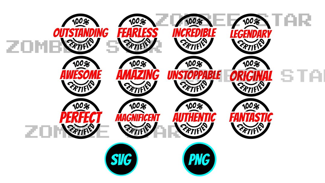 Certified Word Art Logos: SVG & PNG Files - Etsy