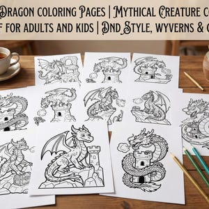 30+ Fantasy Dragon Coloring Pages | Mythical Creature Coloring Book ...