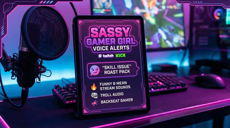 Sassy Gamer Girl Voice Alerts for Twitch & Kick | "skill Issue" Roast ...
