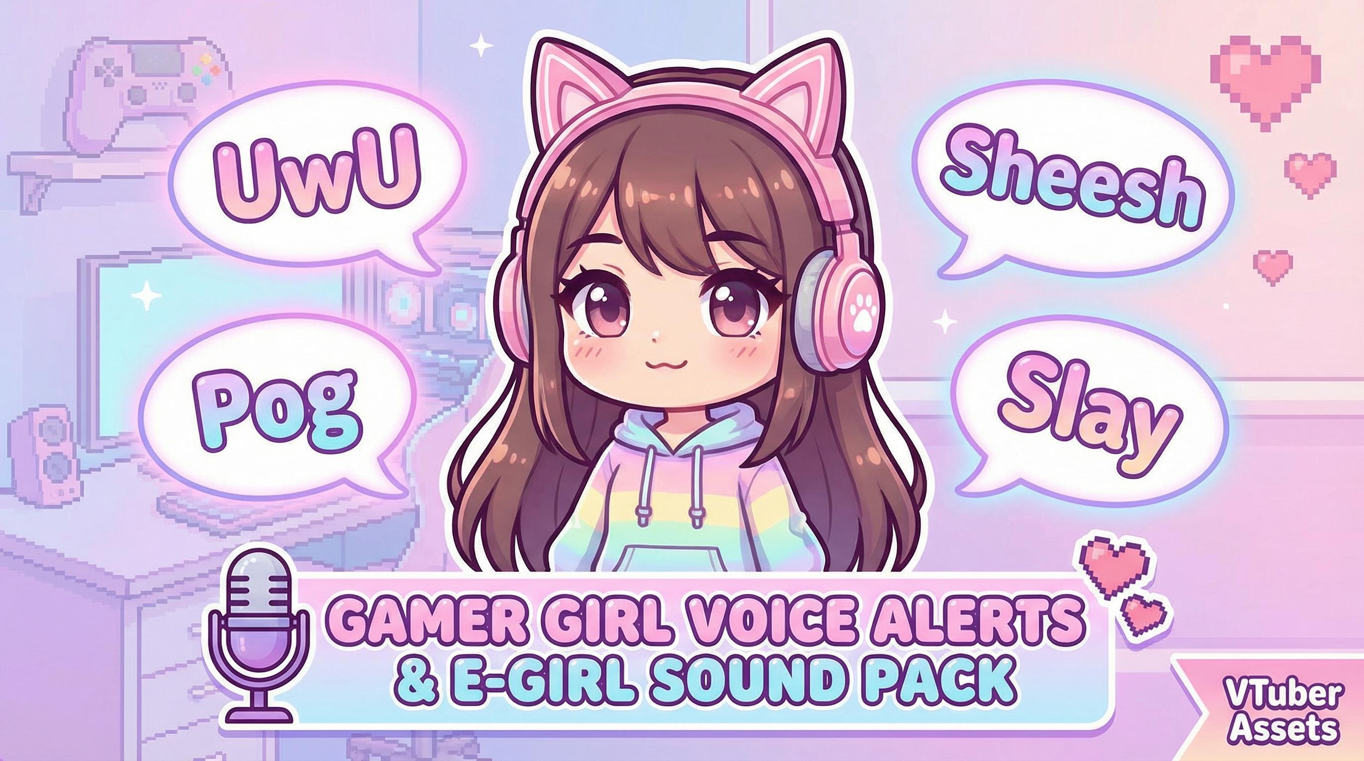 Uwu Gamer Girl Voice Alerts for Twitch & Kick | E-girl Sound Pack ...