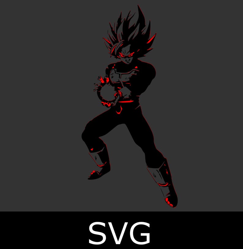 Goku and Vegeta Anime Pack (SVG), Dragon Fighter Vector Art for Cricut ...