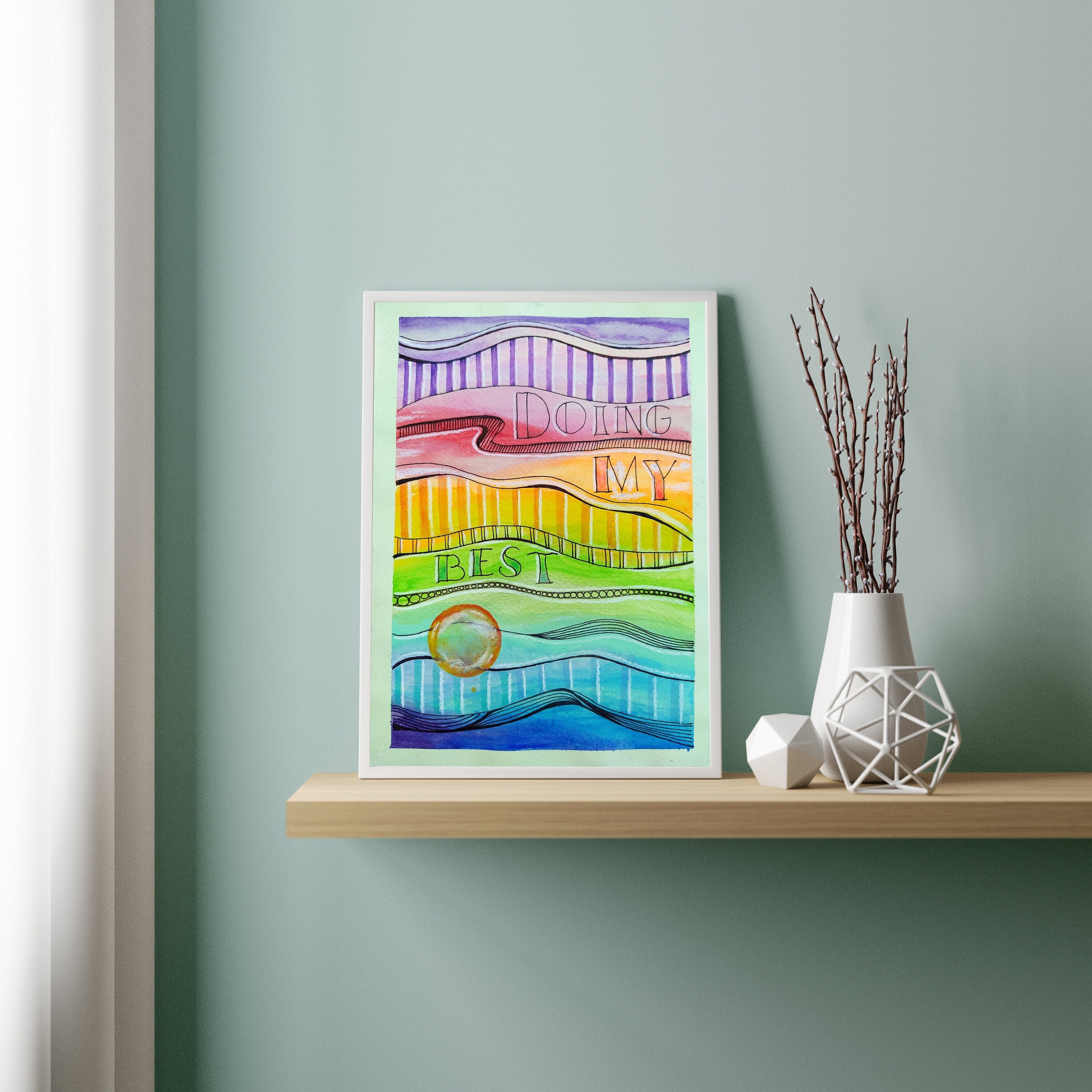 Doing My Best, Typographic Printable Wall Art, Positive Quotes ...