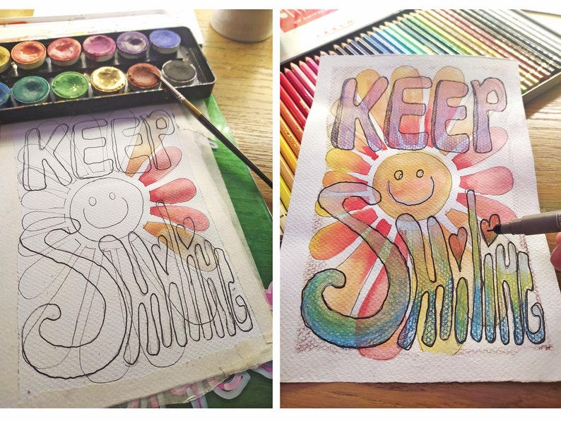 Keep Smiling Motivational Quotes, Retro Positive Printable Wall Art ...