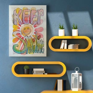 Keep Smiling Motivational Quotes, Retro Positive Printable Wall Art ...