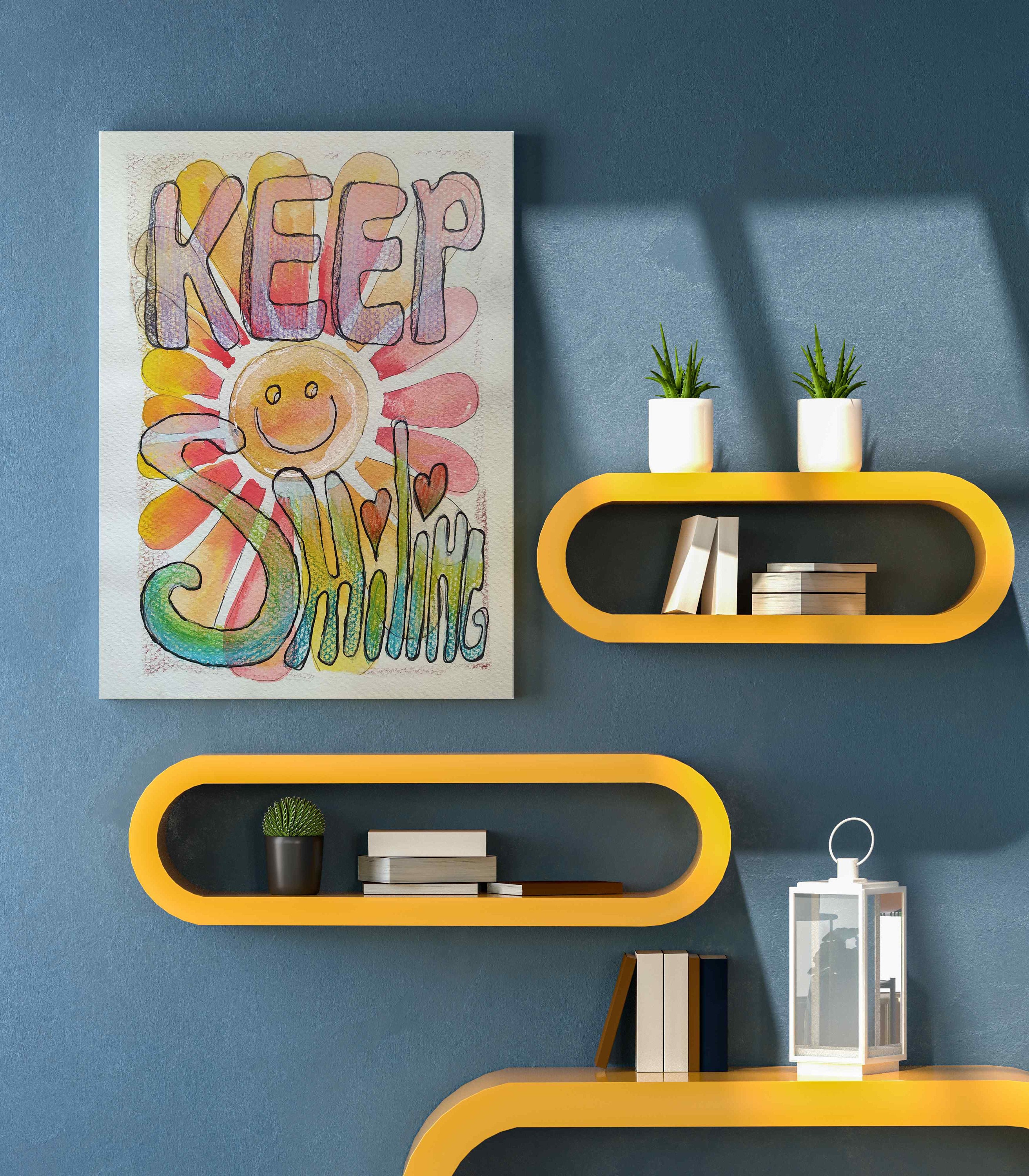 Keep Smiling Motivational Quotes, Retro Positive Printable Wall Art ...