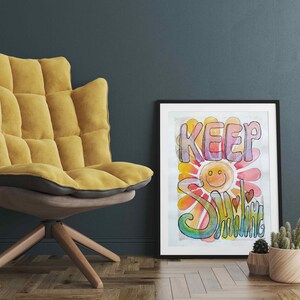 Keep Smiling Motivational Quotes, Retro Positive Printable Wall Art ...