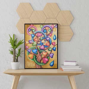 Printable Tree of Life Wall Art, Original Artwork, Colorful Painting ...