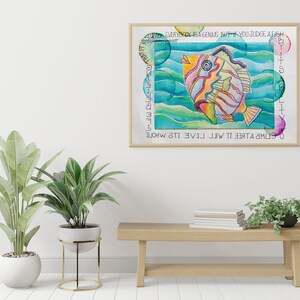 Fish Printable Wall Art, Positive Motivational Quotes, Everyone is a ...