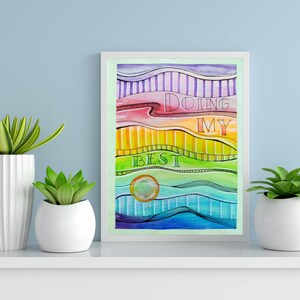 Doing My Best, Typographic Printable Wall Art, Positive Quotes ...