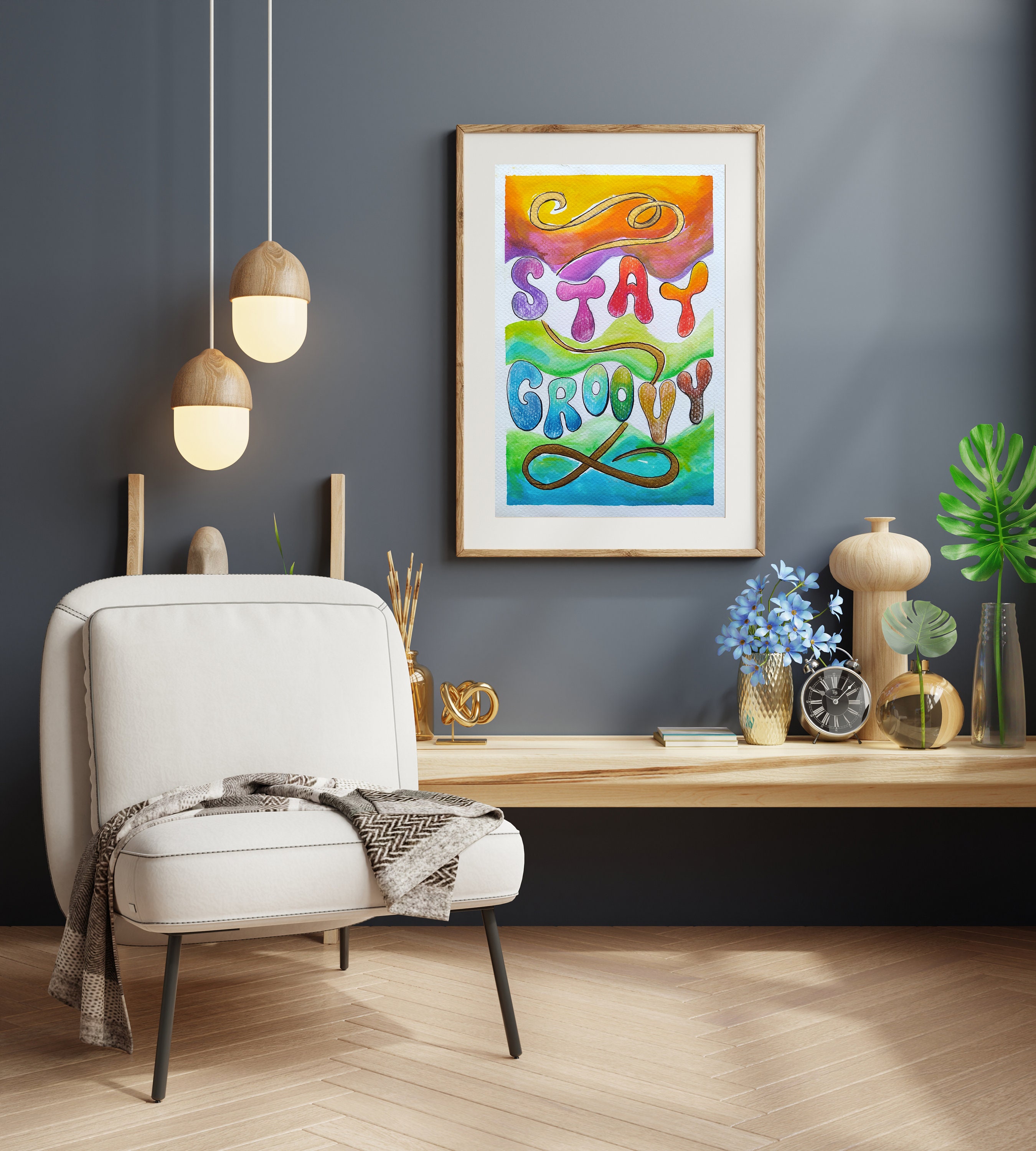 Stay Groovy Typographic Printable Wall Art, Positive Motivational ...
