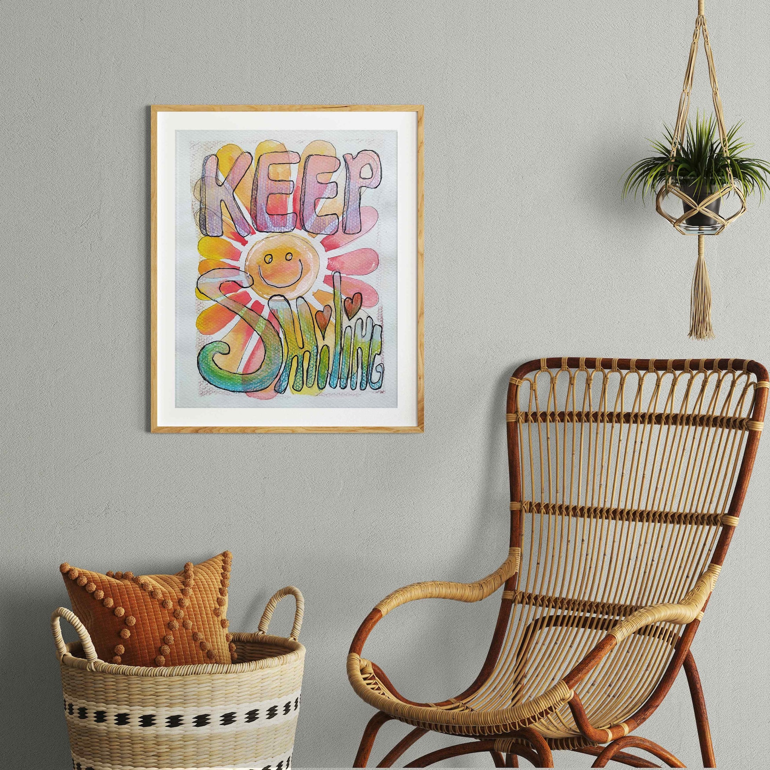 Keep Smiling Motivational Quotes, Retro Positive Printable Wall Art ...