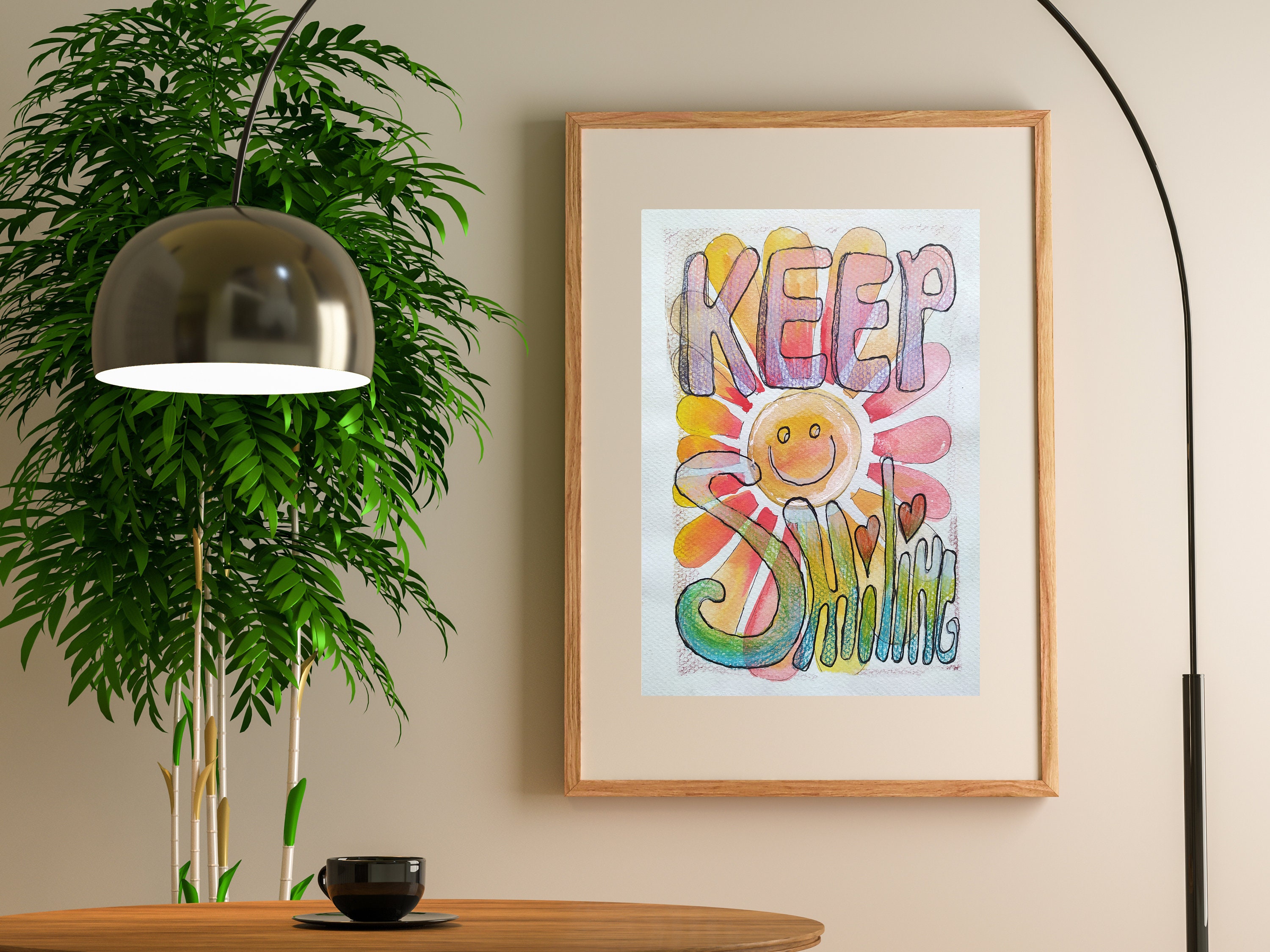 Keep Smiling Motivational Quotes, Retro Positive Printable Wall Art ...