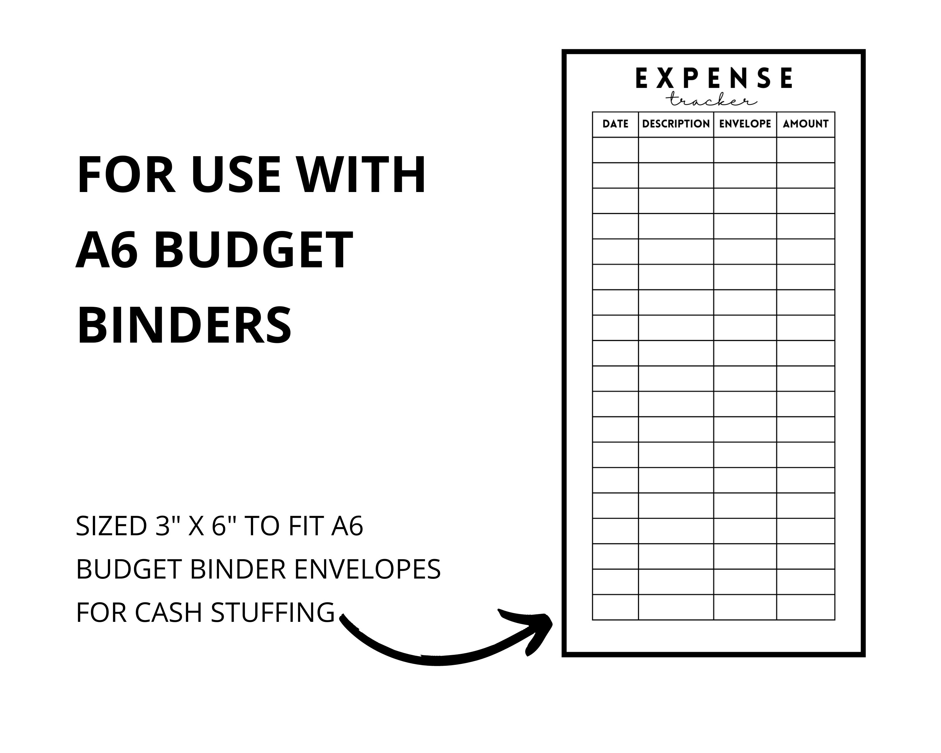A6 Expense Tracker for Cash Envelope System | Minimalist Insert Sheet ...
