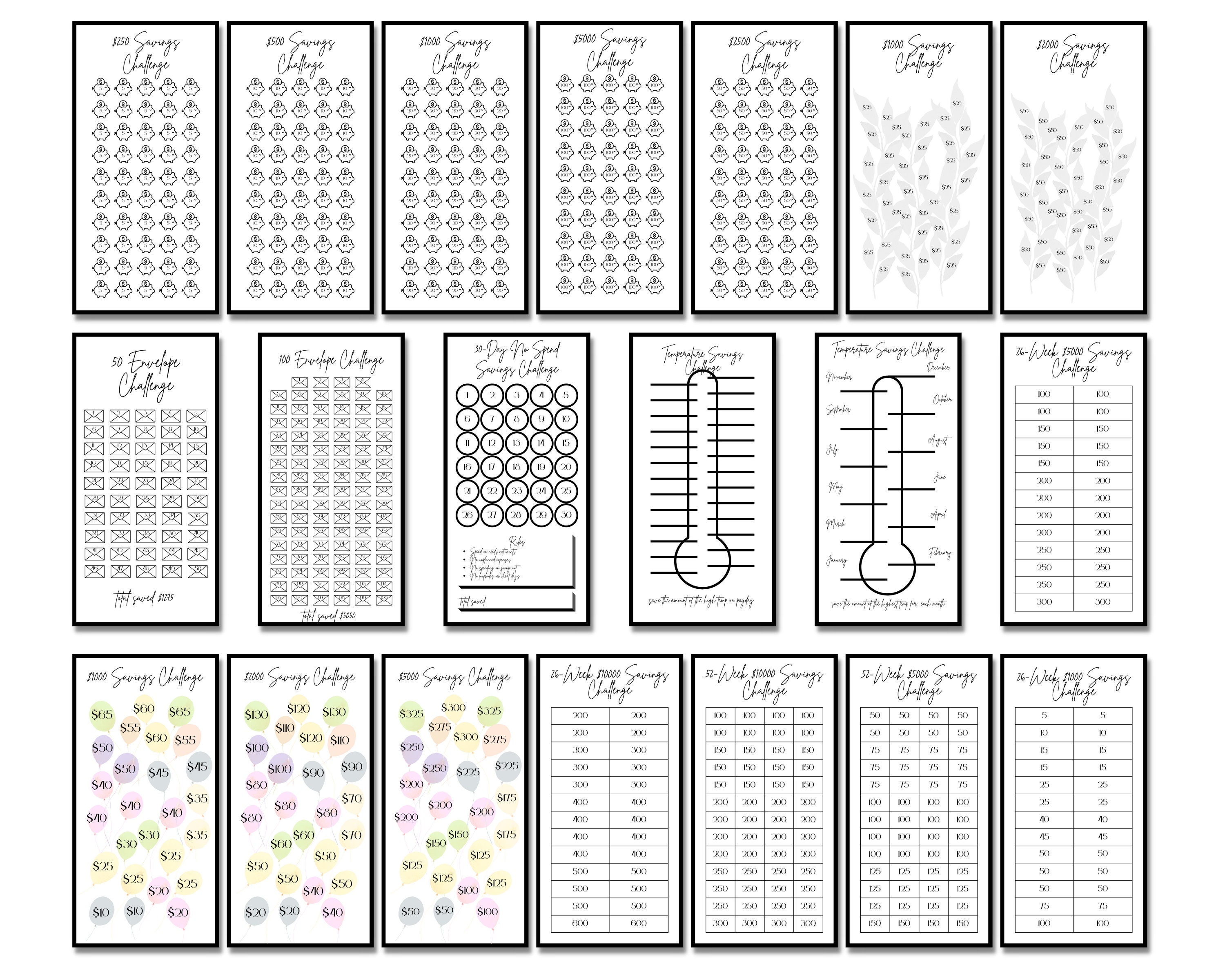 A6 Budget Binder Inserts Ultimate Savings Challenge Bundle - Etsy
