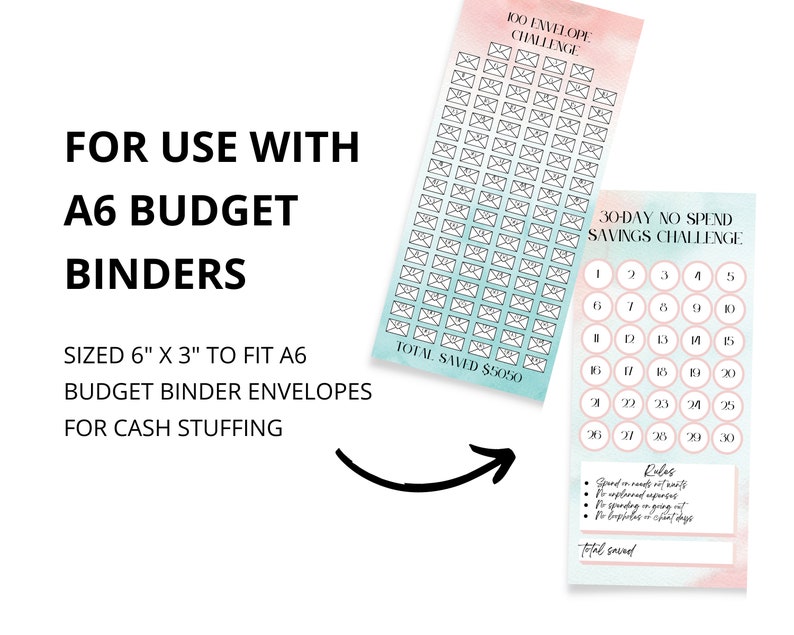 A6 Budget Binder Inserts Ultimate Savings Challenge Bundle - Etsy