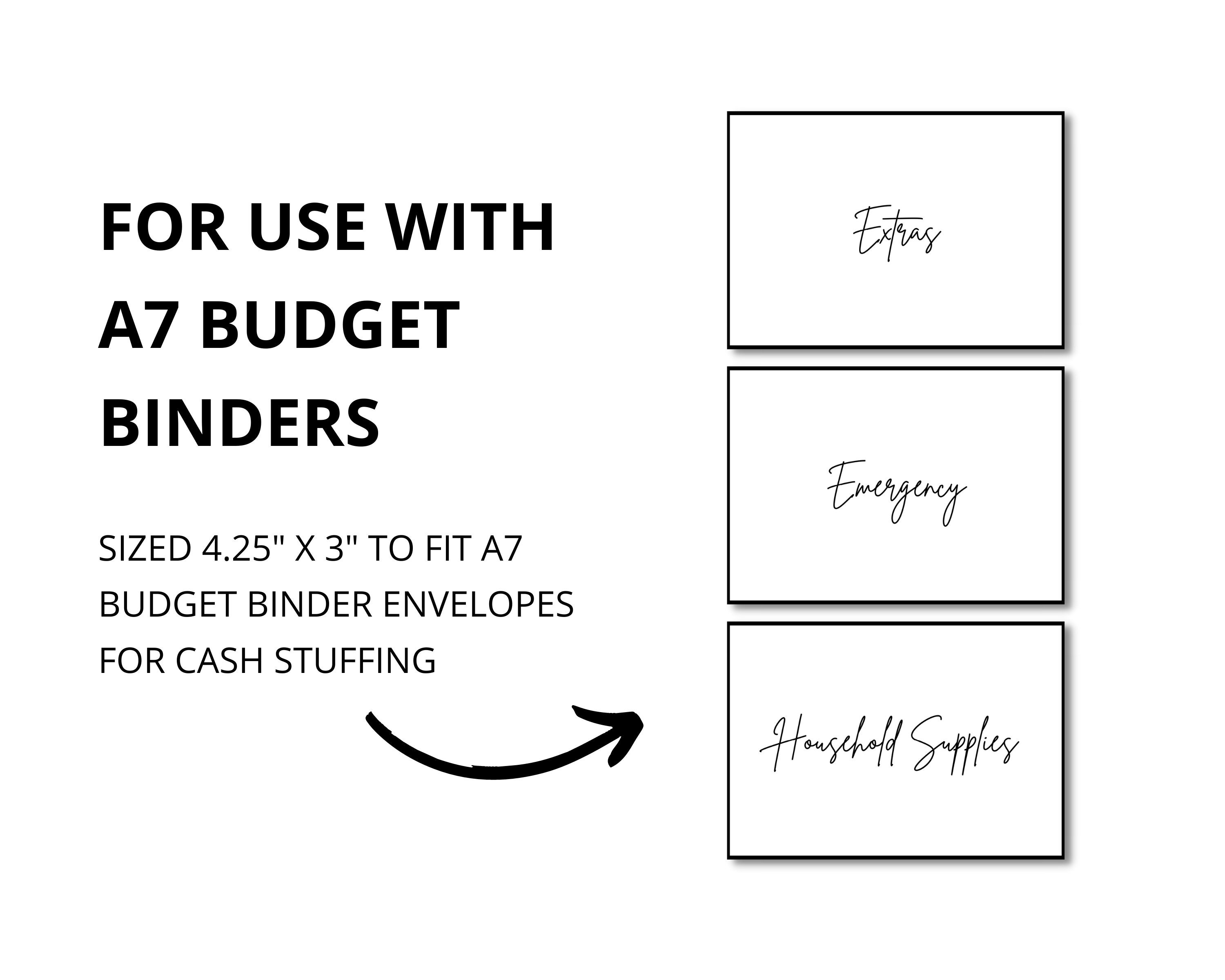 A7 Budget Binder Envelope Inserts 20 Categories Cash - Etsy