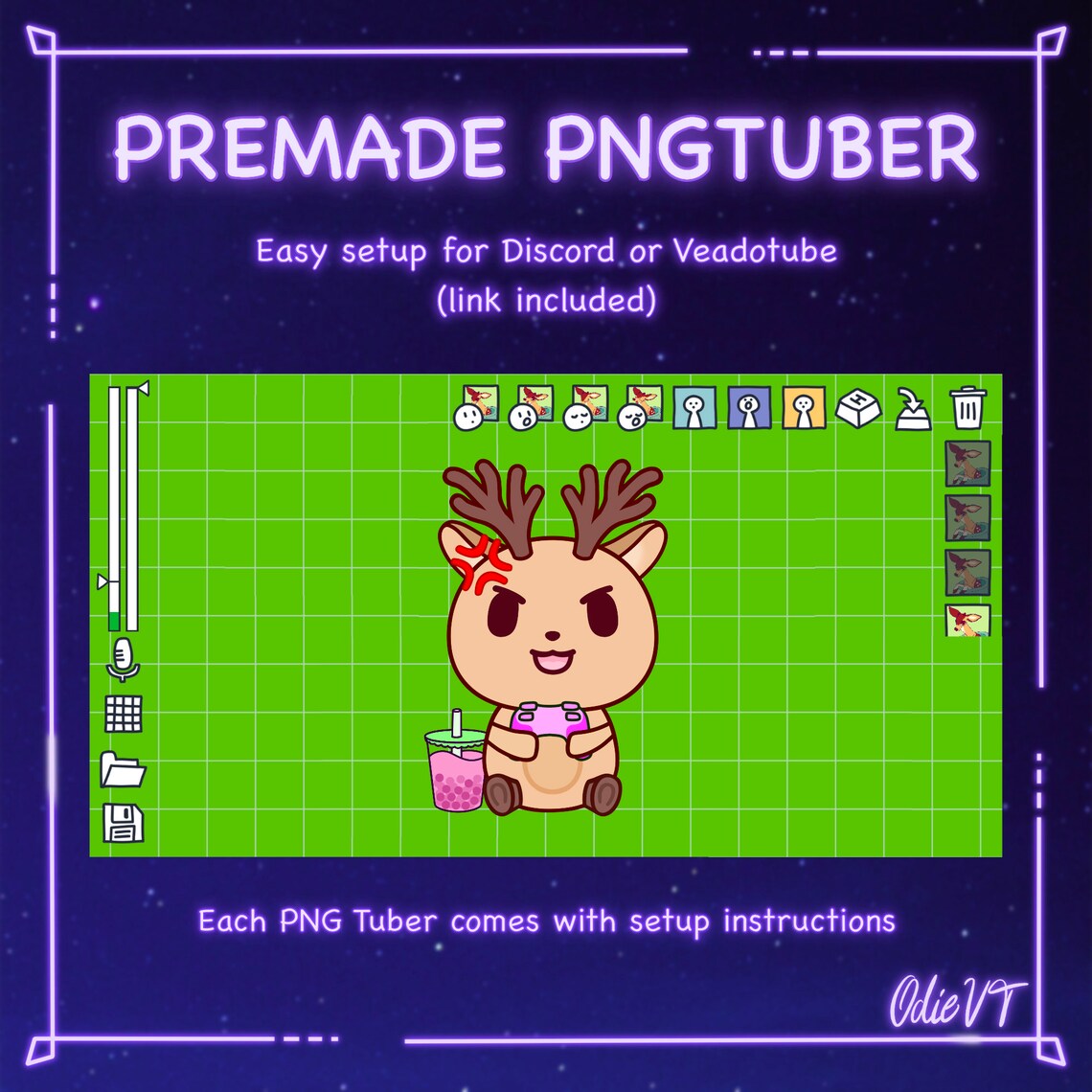 Premade Png-tuber - Deer [ Pngtuber, Vtuber, Discord Reactive Image - Avatar / Model for Stream ...