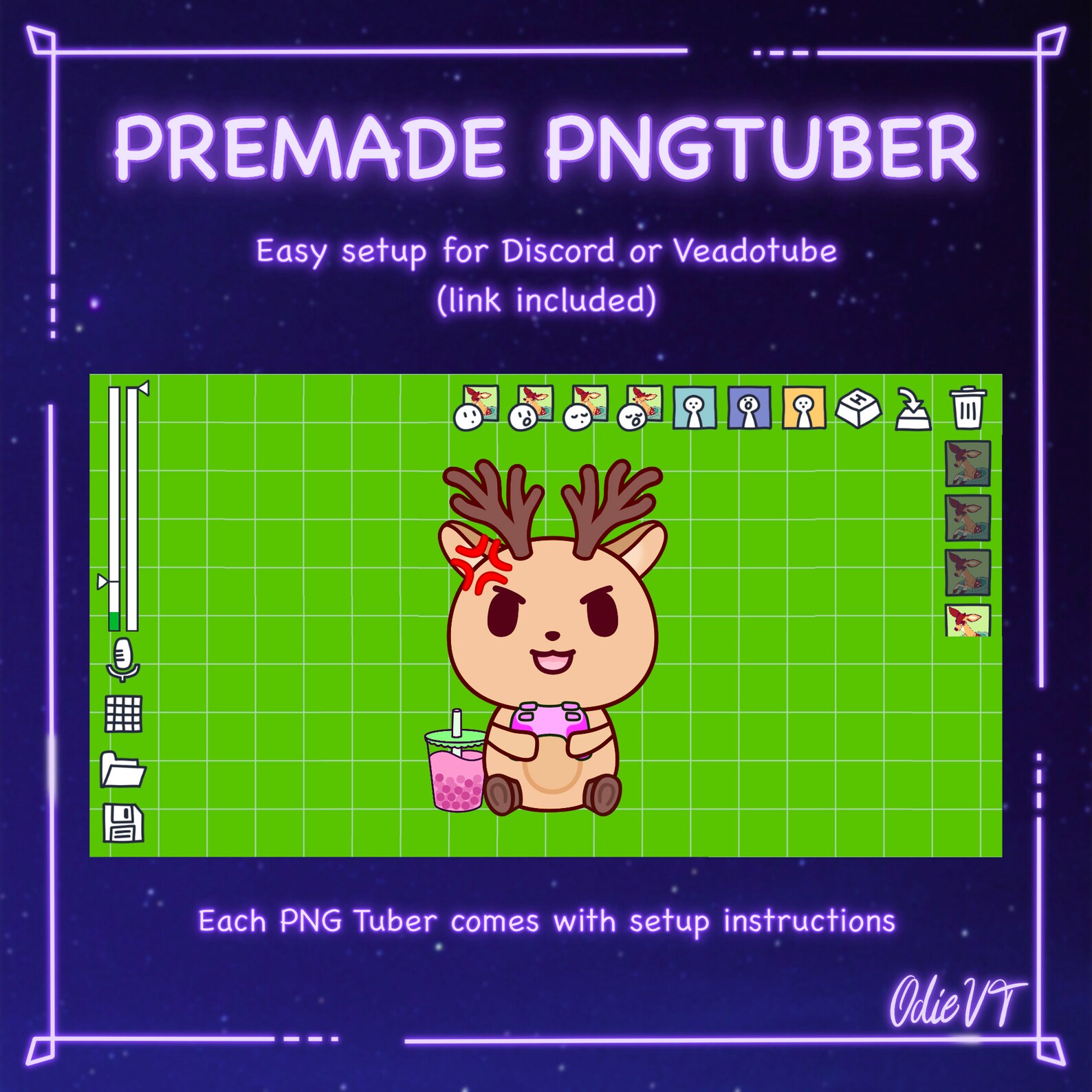 Premade Png-tuber - Deer [ Pngtuber, Vtuber, Discord Reactive Image ...