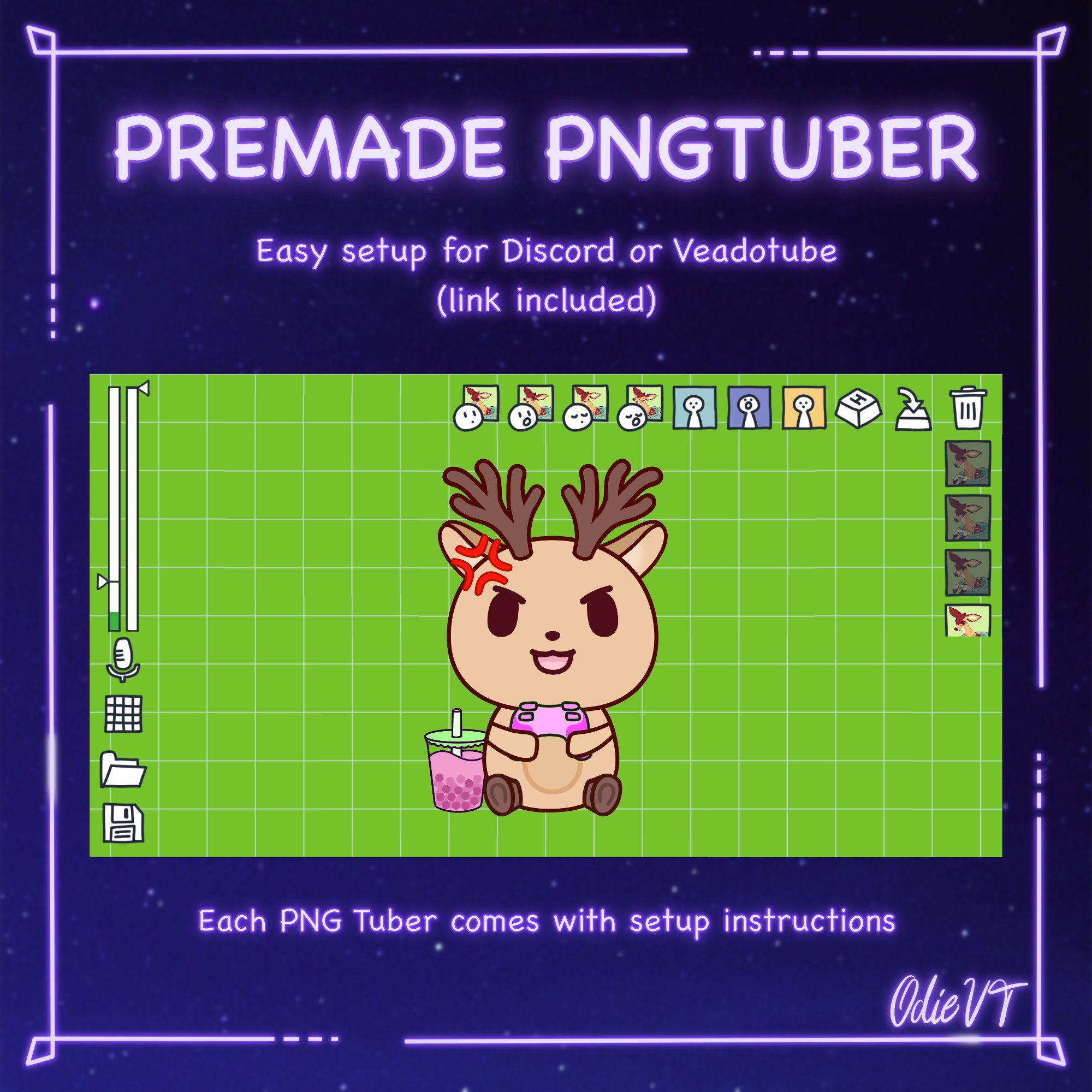 Premade Png-tuber - Deer [ Pngtuber, Vtuber, Discord Reactive Image ...