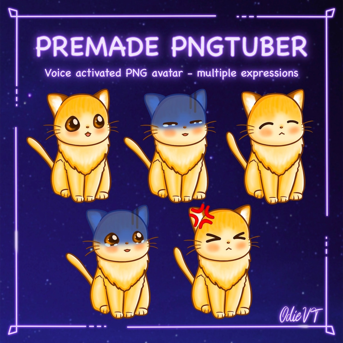 Premade Png-tuber Tabby Cat Pngtuber Vtuber Discord - Etsy UK
