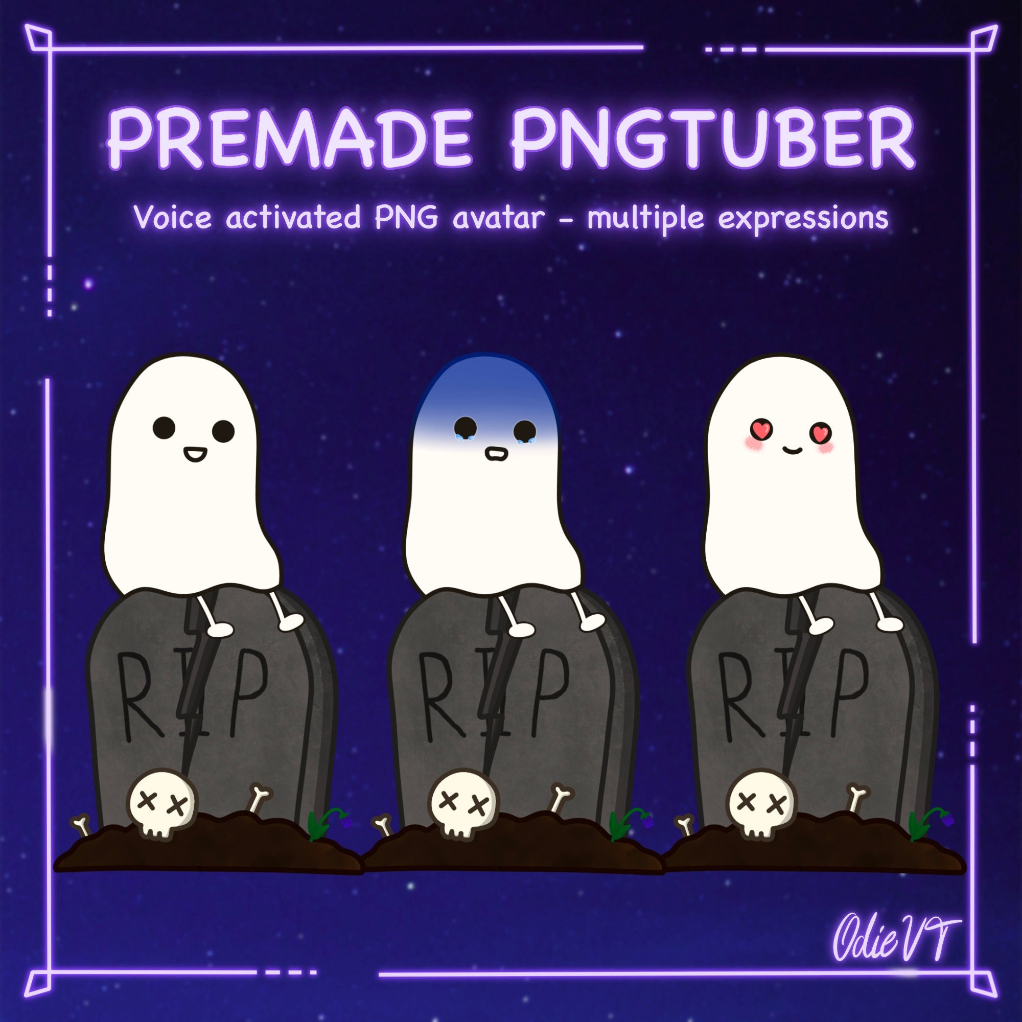 Premade Png-tuber - Ghost Boy [ Pngtuber, Vtuber, Discord Reactive ...