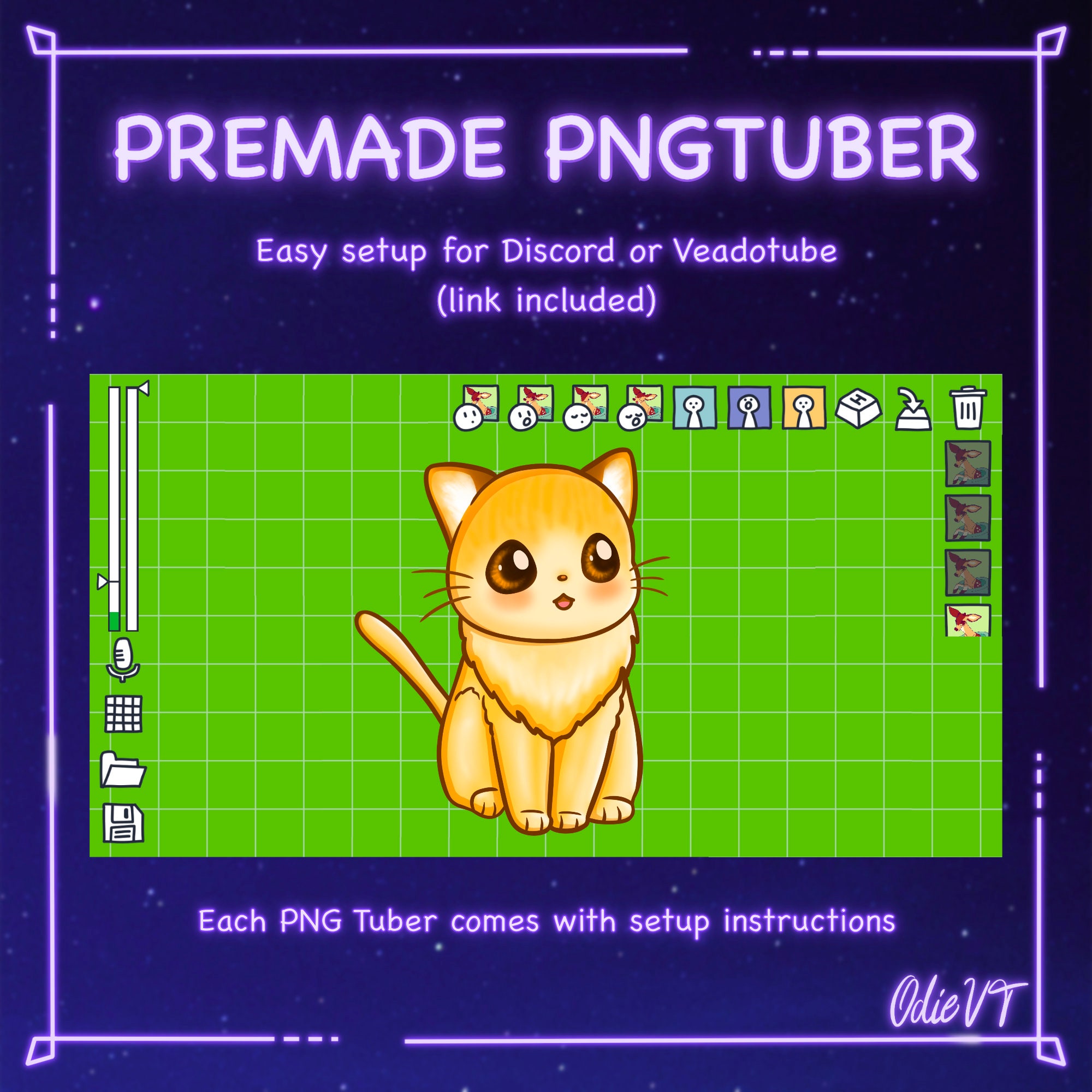 Premade Png-tuber Tabby Cat Pngtuber Vtuber Discord - Etsy