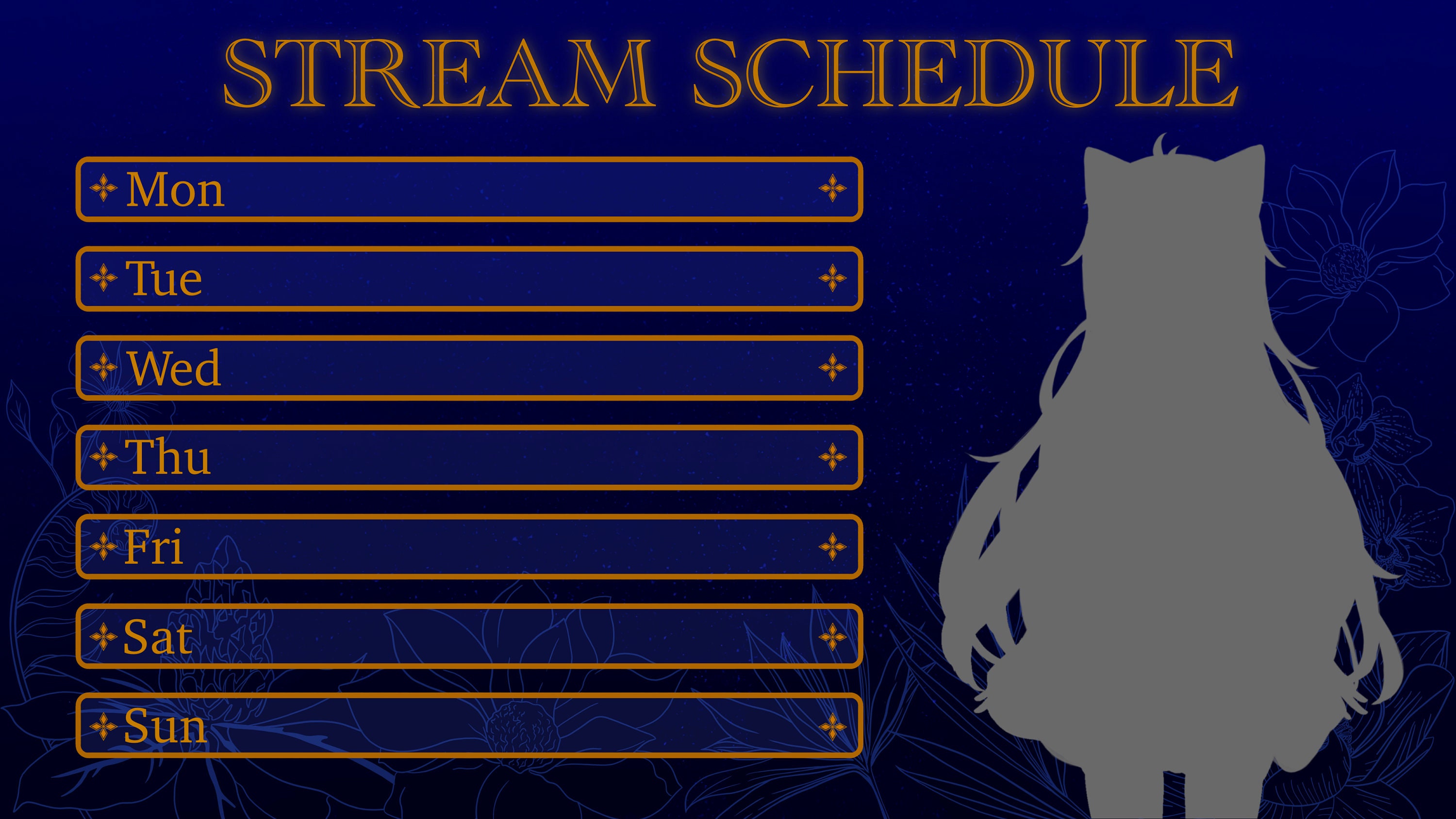 Blue Floral Stream Overlay, Schedule and Panels Pack [ Stream Overlay ...