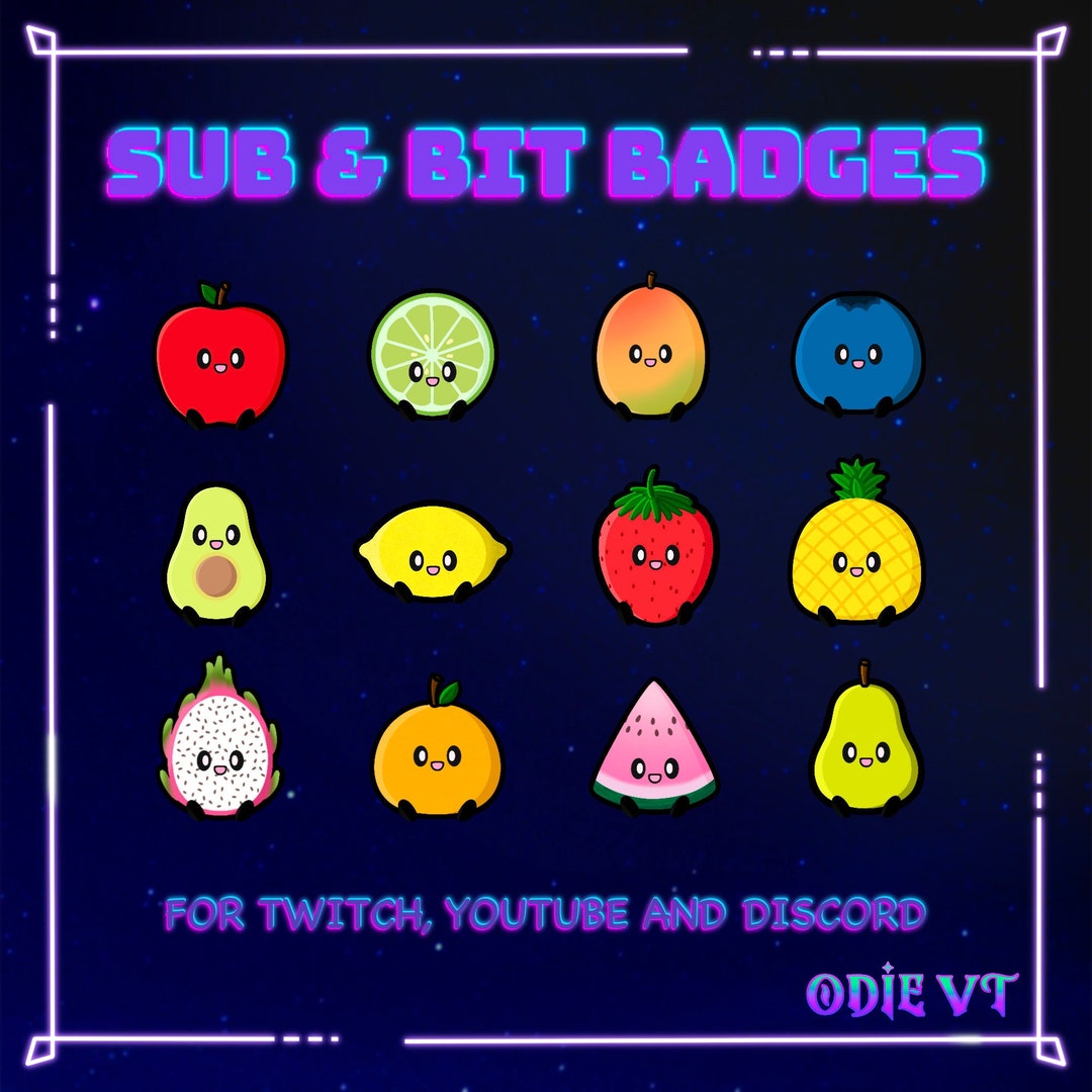 Fruit Sub Badges / Bit Badges / Emotes for Twitch, Youtube and Discord ...