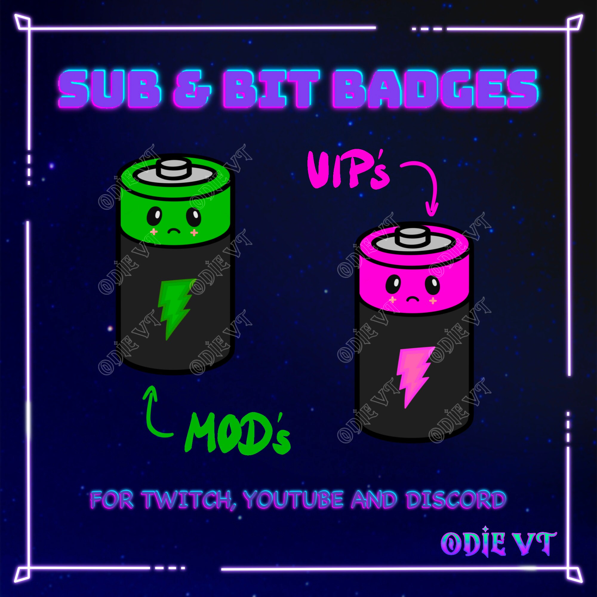 Batteries Not Incuded Sub Badges / Bit Badges / Emotes for Twitch ...