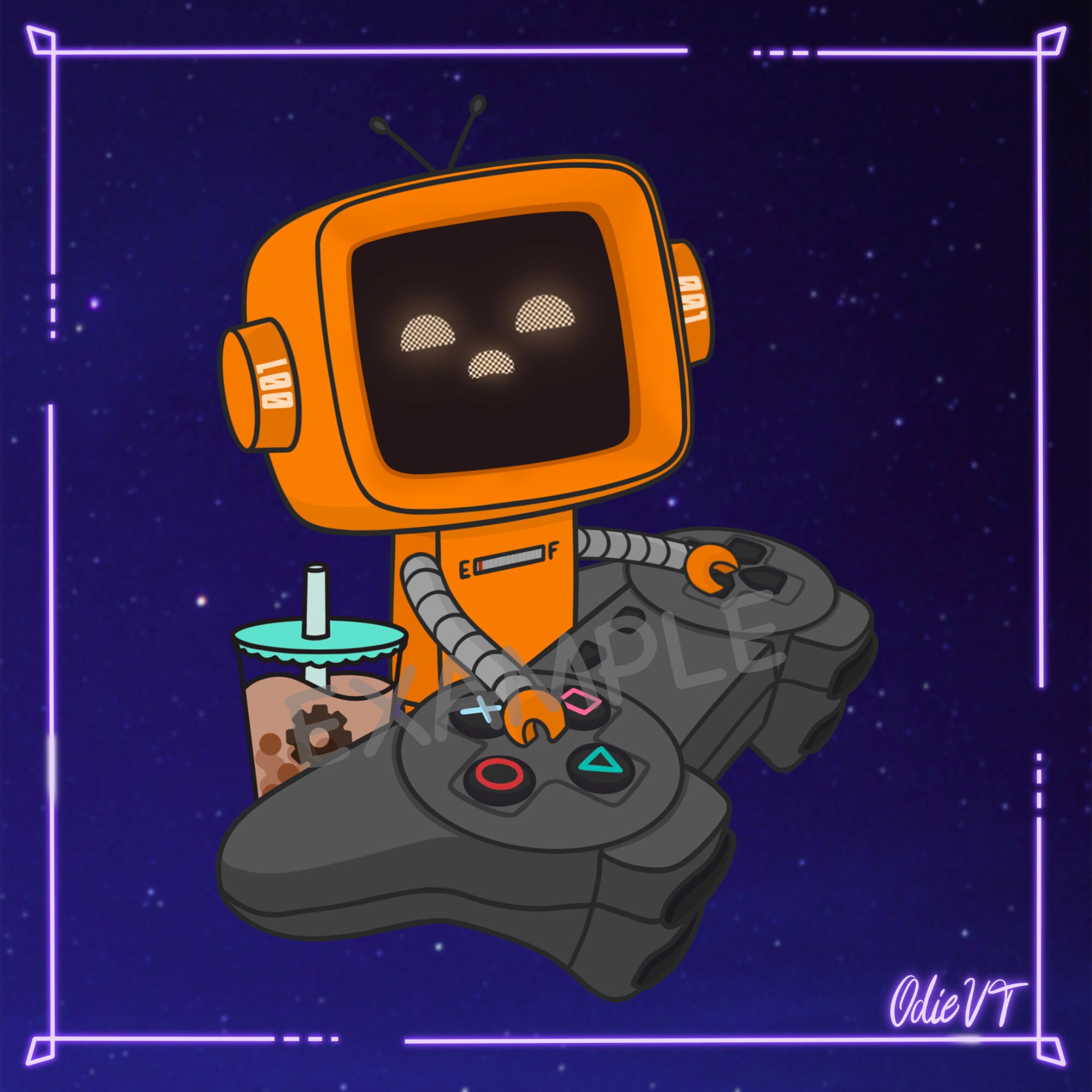 Premade Png-tuber - Orange Robot With 6 Expressions [ for Veadotube and ...