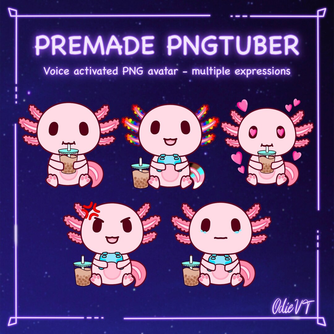 Premade Png-tuber - Axolotl [ Pngtuber, Vtuber, Discord Reactive Image ...