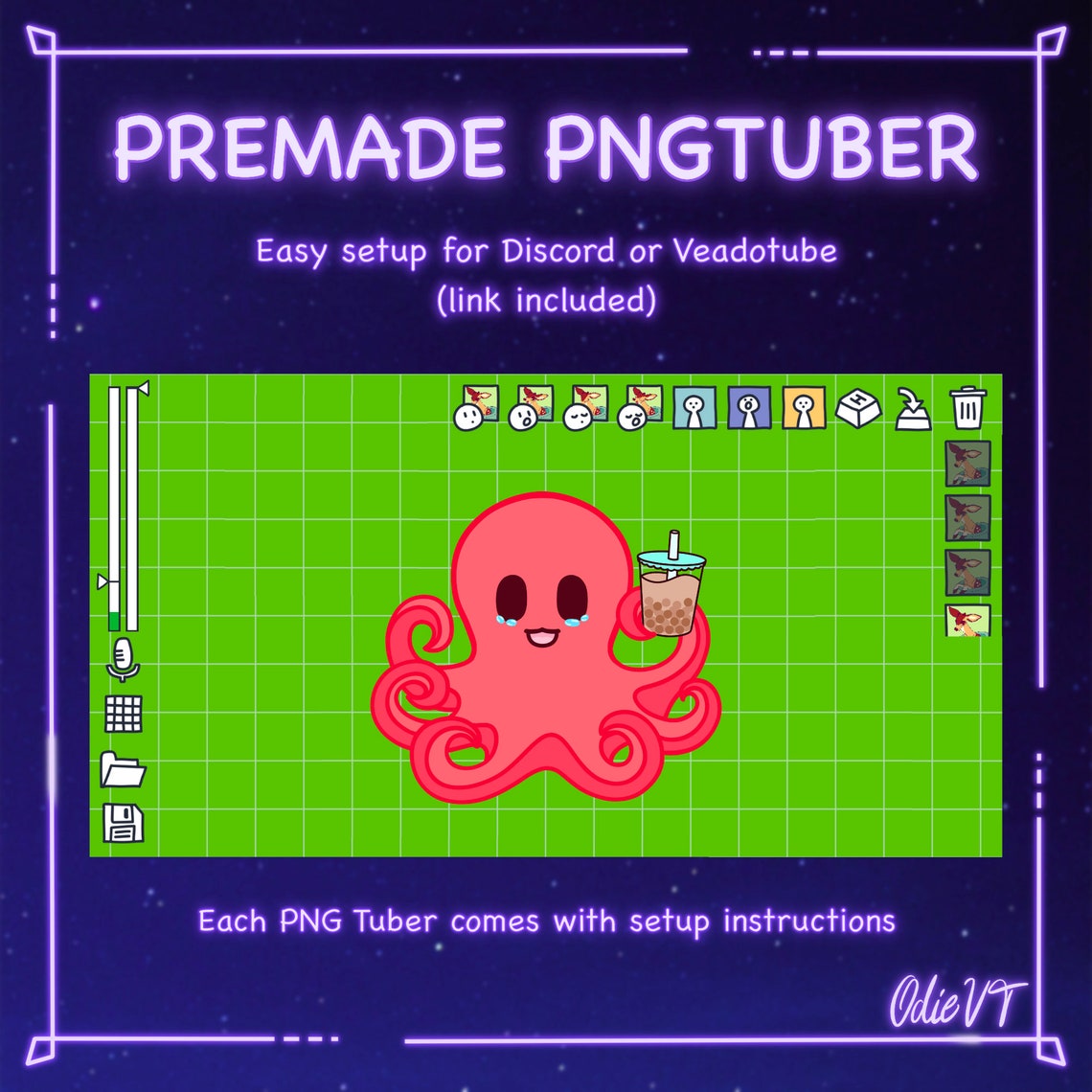 Premade Png-tuber - Octopus [ Pngtuber, Vtuber, Discord Reactive Image ...