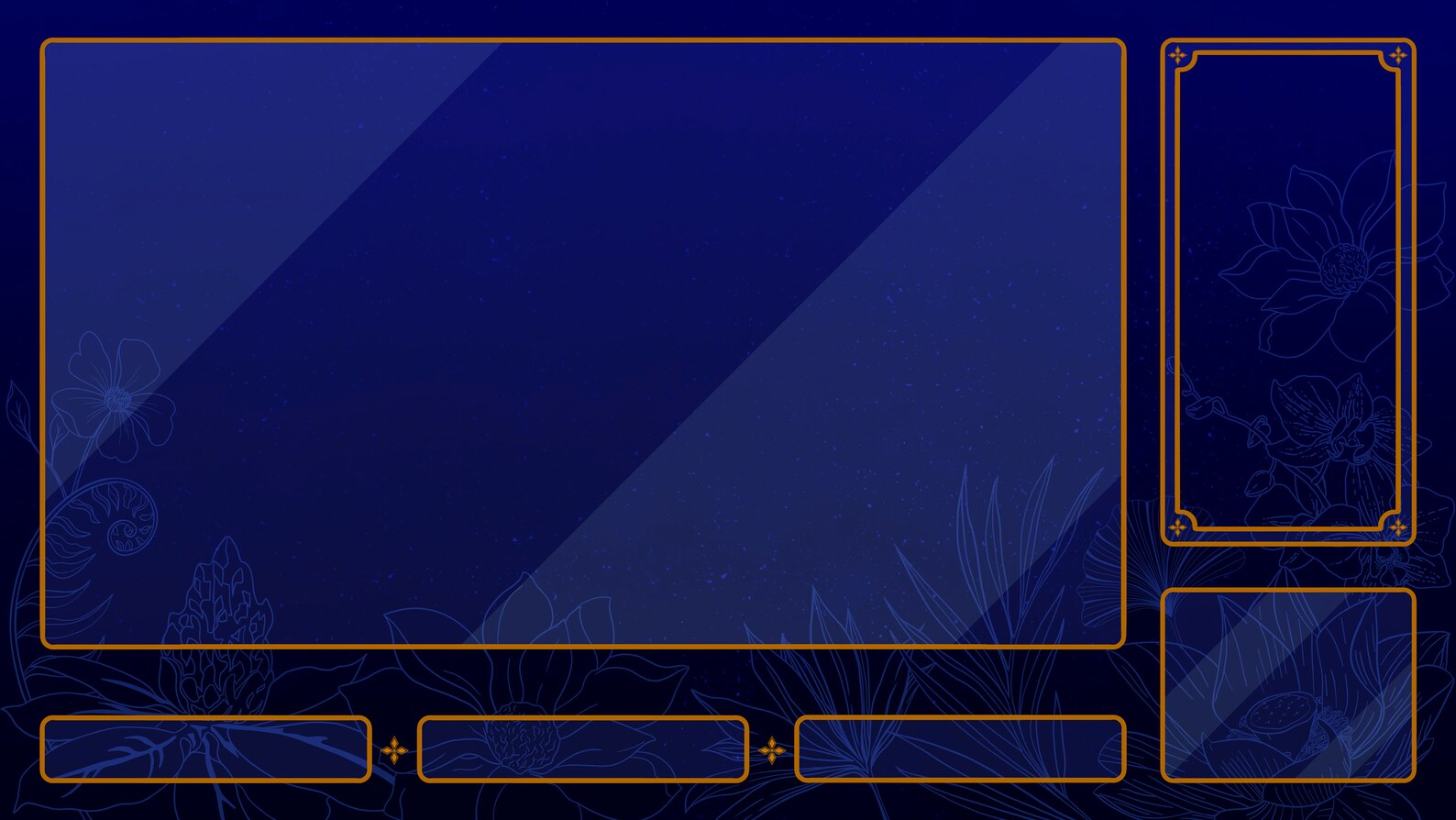 Blue Floral Stream Overlay, Schedule and Panels Pack [ Stream Overlay ...