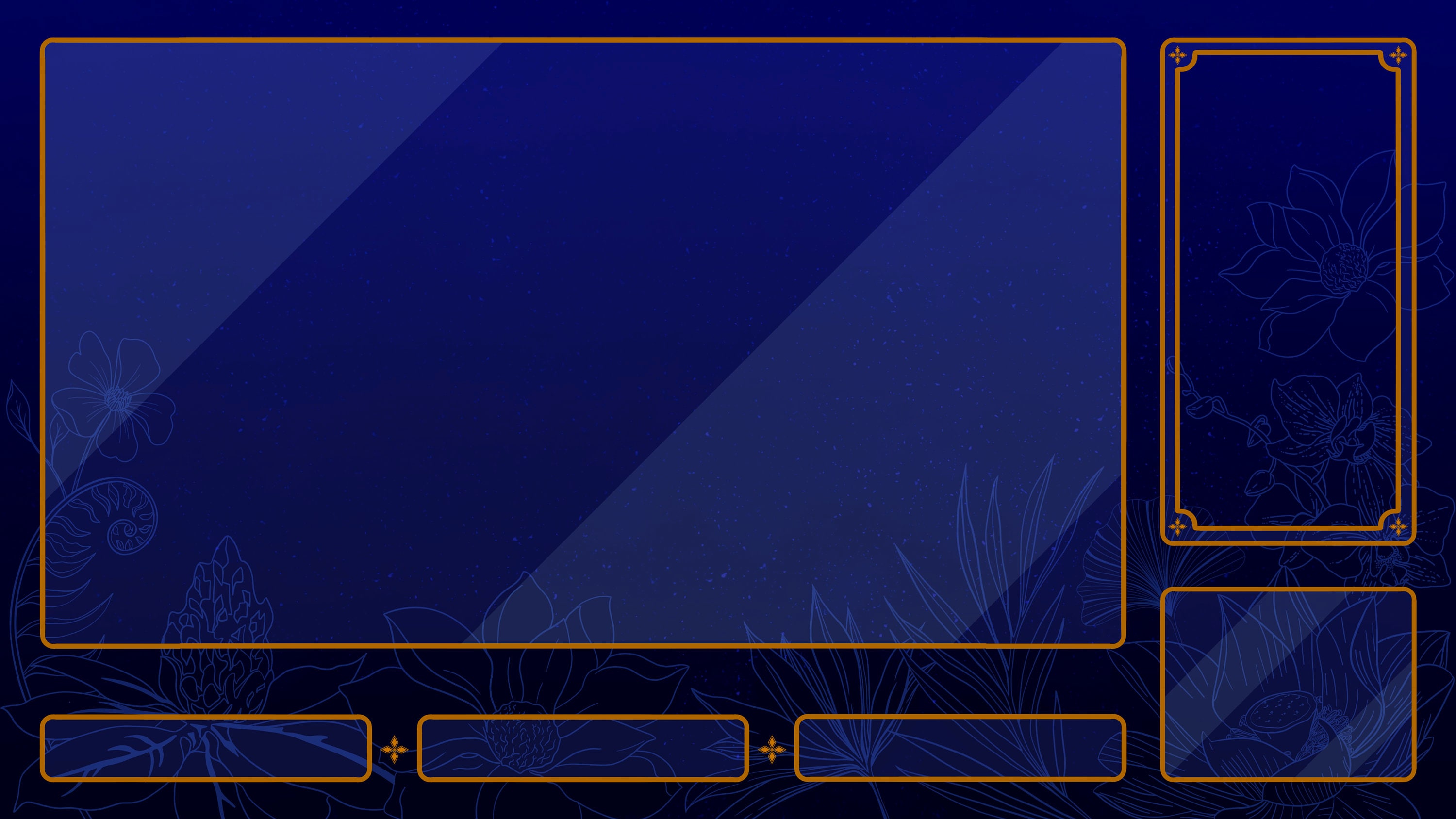 Blue Floral Stream Overlay, Schedule and Panels Pack [ Stream Overlay ...