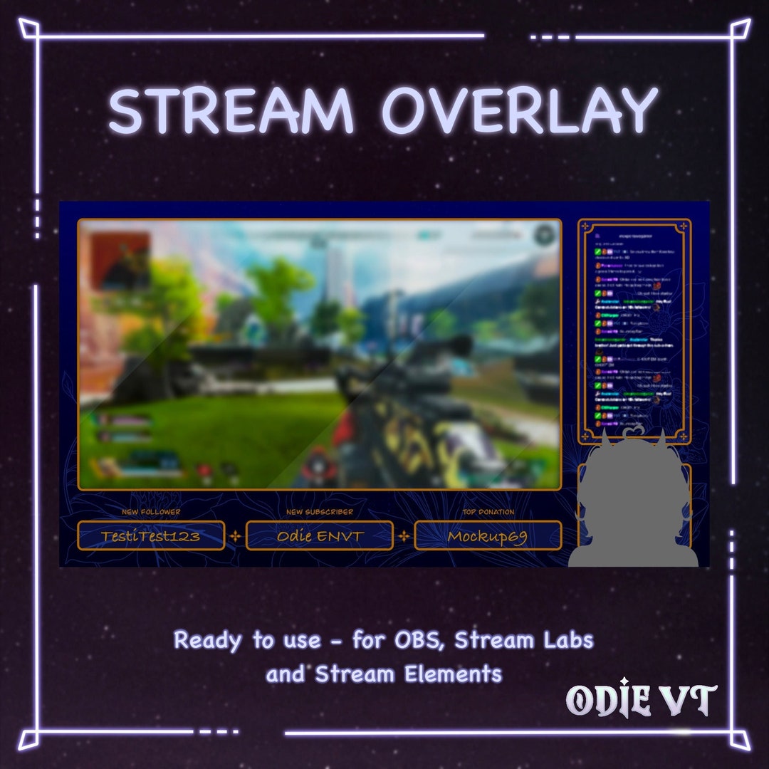 Blue Floral Stream Overlay, Schedule and Panels Pack [ Stream Overlay ...