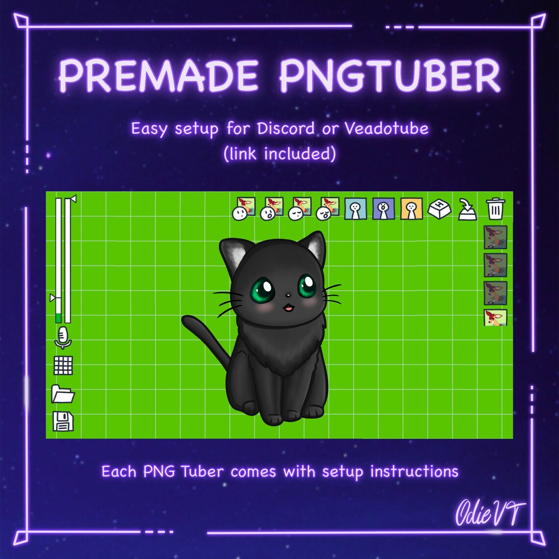 Premade Png-tuber - Black Cat [ Pngtuber, Vtuber, Discord Reactive ...
