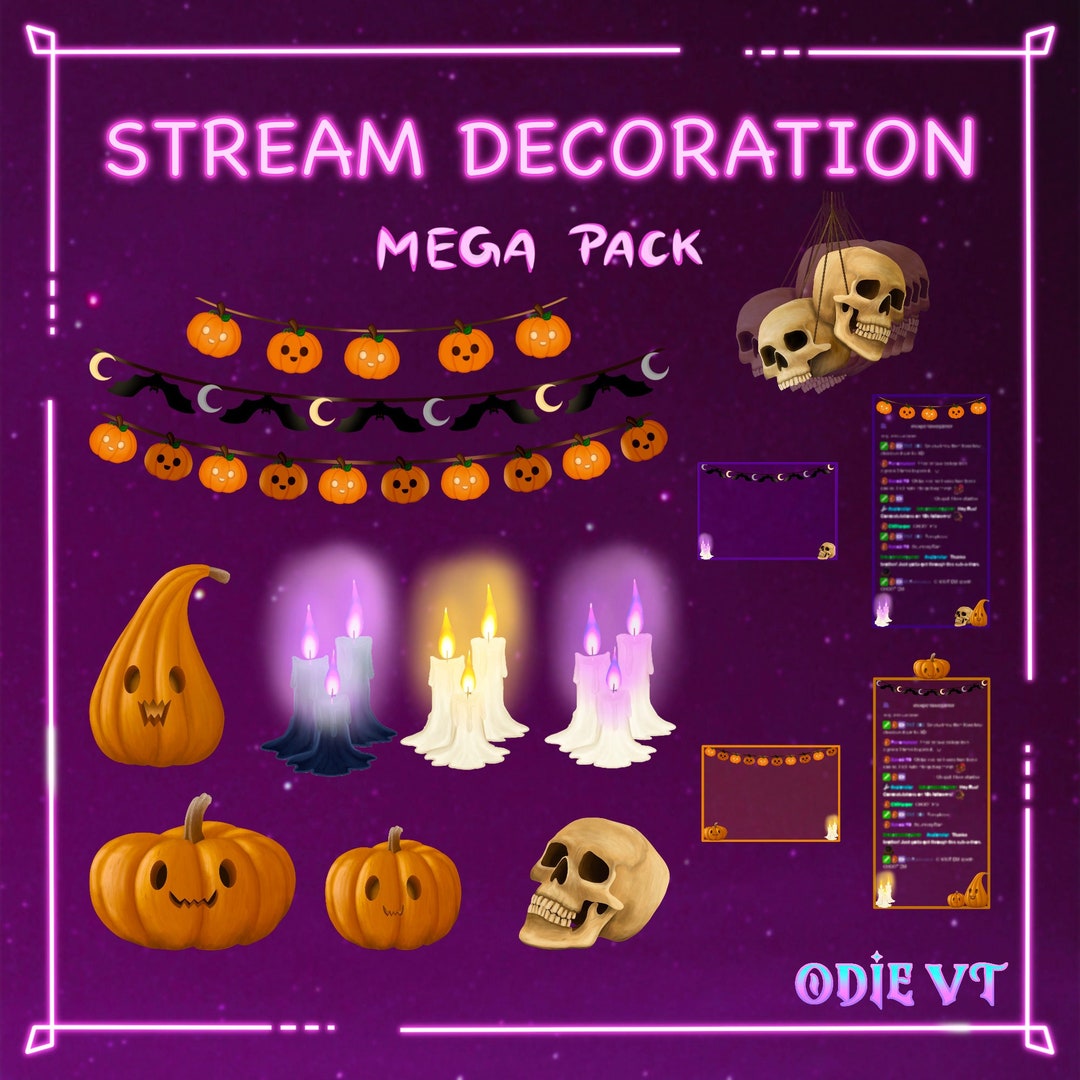 Halloween Animated Stream Dekoration Mega Pack Dekoration / Overlay ...