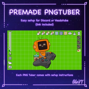 Premade Png-tuber - Orange Robot With 6 Expressions [ for Veadotube and ...