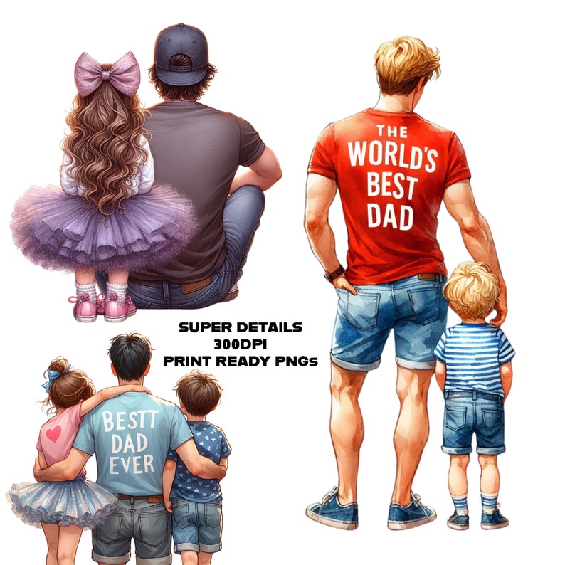 Father's Day Clipart, Father's Day Png, Father and Child Clipart ...