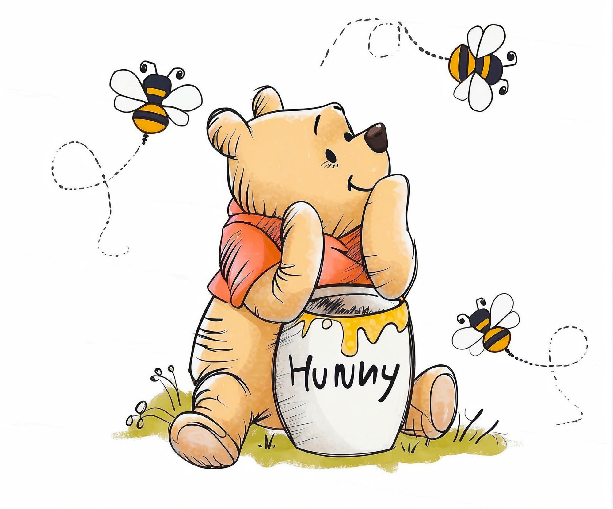 Honey Bear Clipart PNG Watercolor, Honey Bear Png, Bear With Honey Pot ...