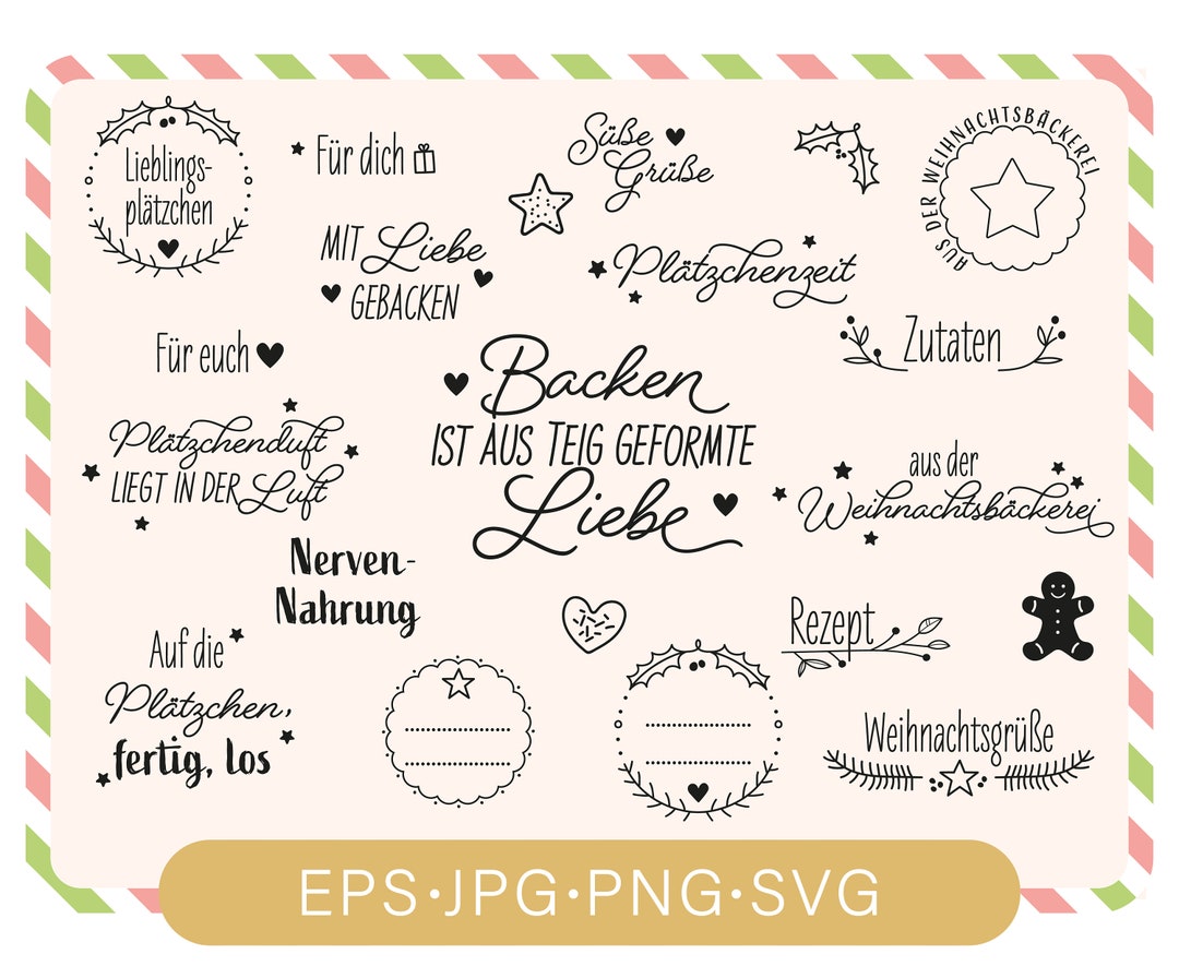 21 Dateien Weihnachtsbäckerei SVG Bundle, Plotterdatei, Plätzchen SVG, Kekse backen SVG - Etsy.de