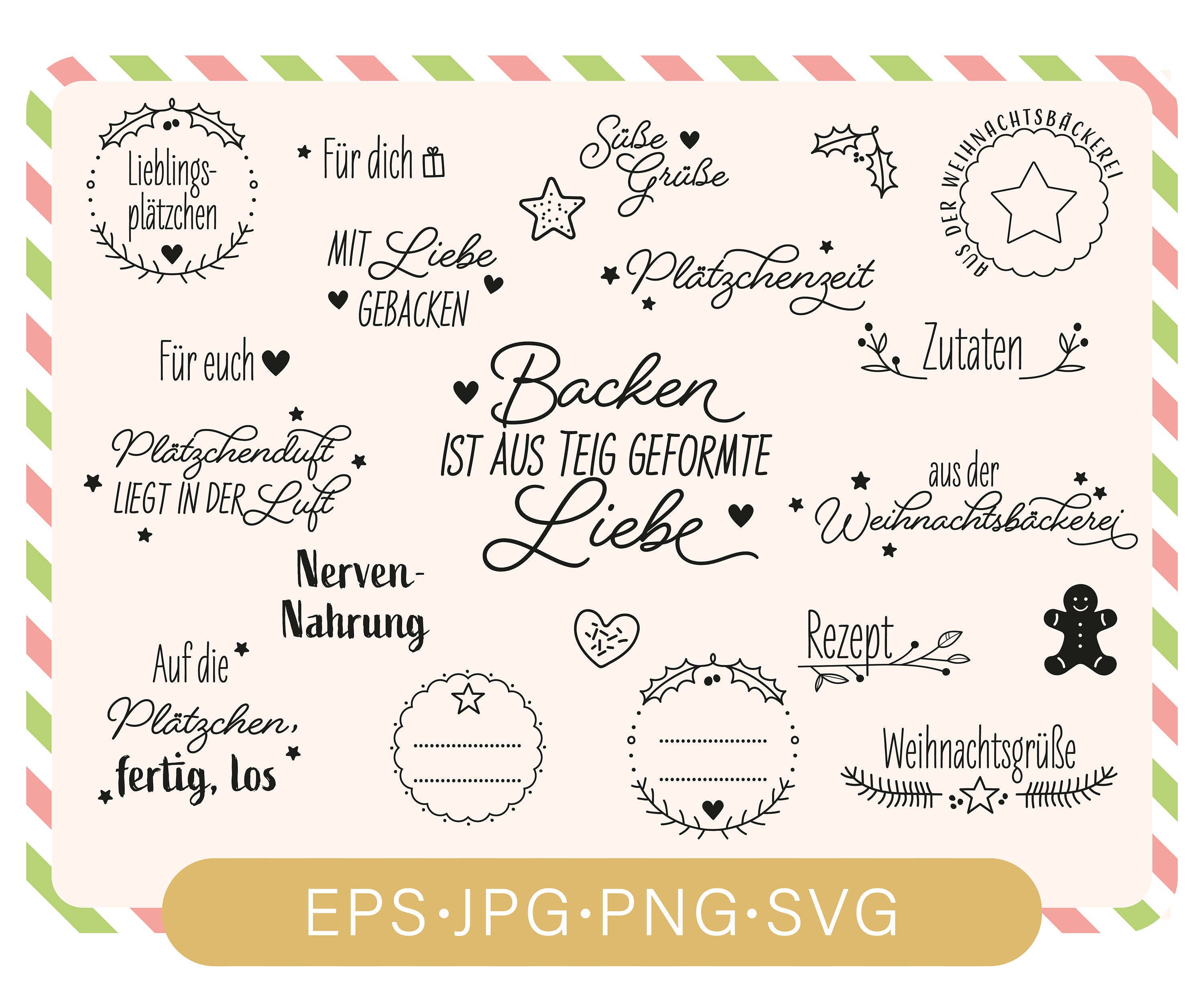 21 Dateien Weihnachtsbäckerei SVG Bundle, Plotterdatei, Plätzchen SVG, Kekse backen SVG - Etsy.de