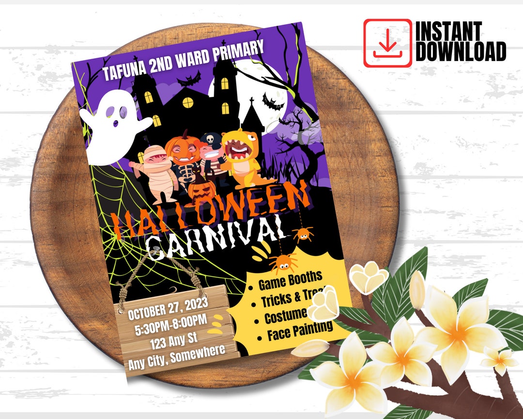 Editable Halloween Party Flyer & Invitation DIY Spooky Fun - Etsy