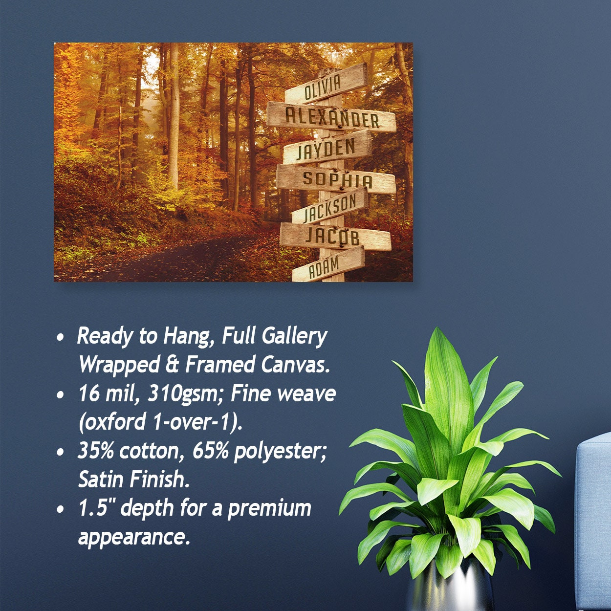 Street Sign Canvas for Family With Names on It, Name Sign Canvas for ...